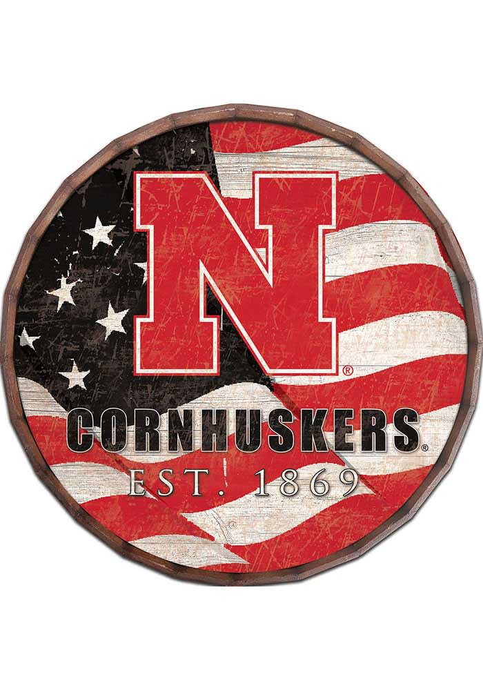 Nebraska Cornhuskers Flag 24 Inch Barrel Top Sign Red - 326208278