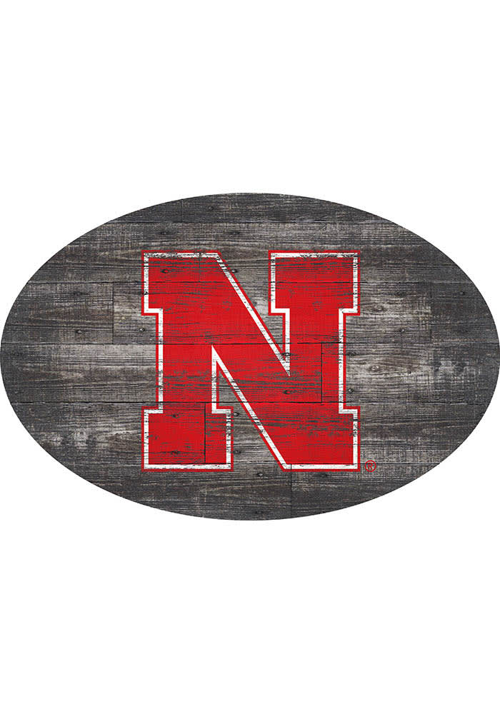 Nebraska Cornhuskers Red 46 Inch Distressed Wood Sign - 326208281