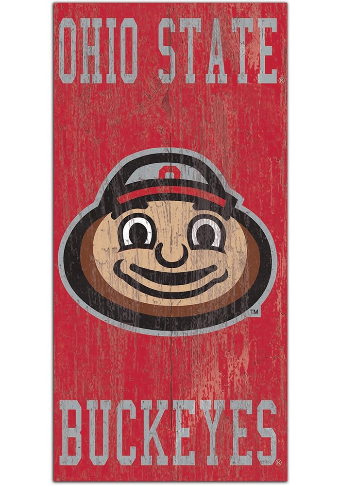 Ohio State Buckeyes Heritage Logo 6x12 Sign Red - 326208293