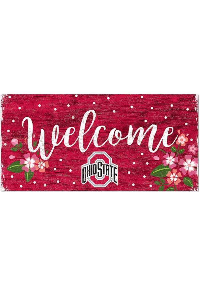 Ohio State Buckeyes Welcome Floral Sign Red - 326208314