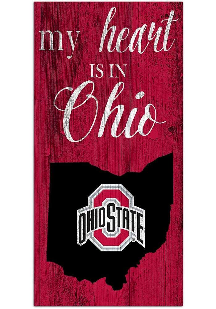 Ohio State Buckeyes Red My Heart State Sign - 326208320