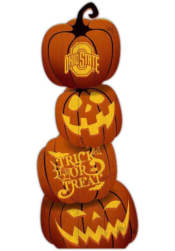 Ohio State Buckeyes Red Pumpkin Stack Leaner Sign - 326208499