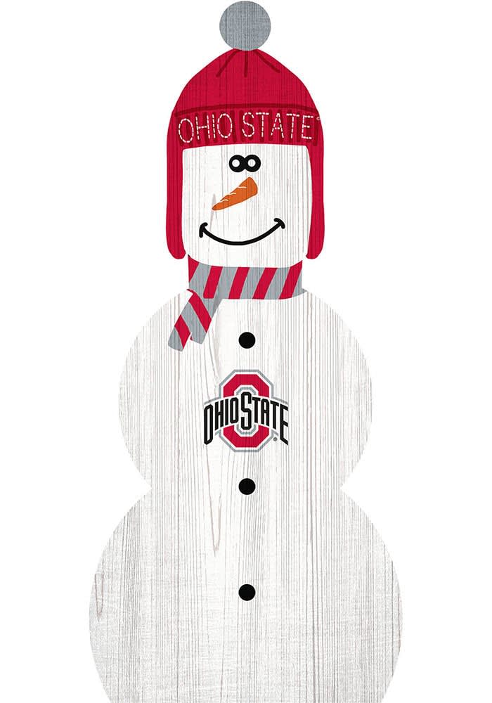Ohio State Buckeyes Snowman Leaner Sign Red - 326208502