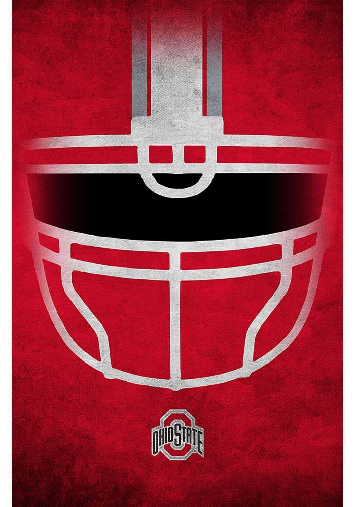 Ohio State Buckeyes Red Ghost Helmet 17x26 Sign - 326208522