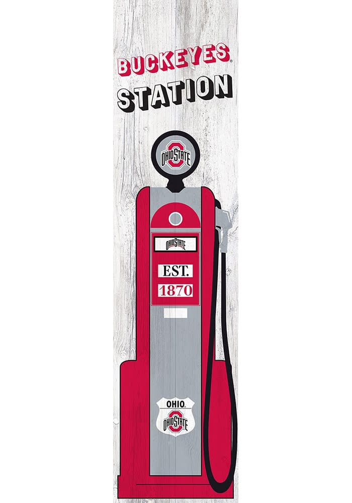 Ohio State Buckeyes Red Retro Pump Leaner Sign - 326208528