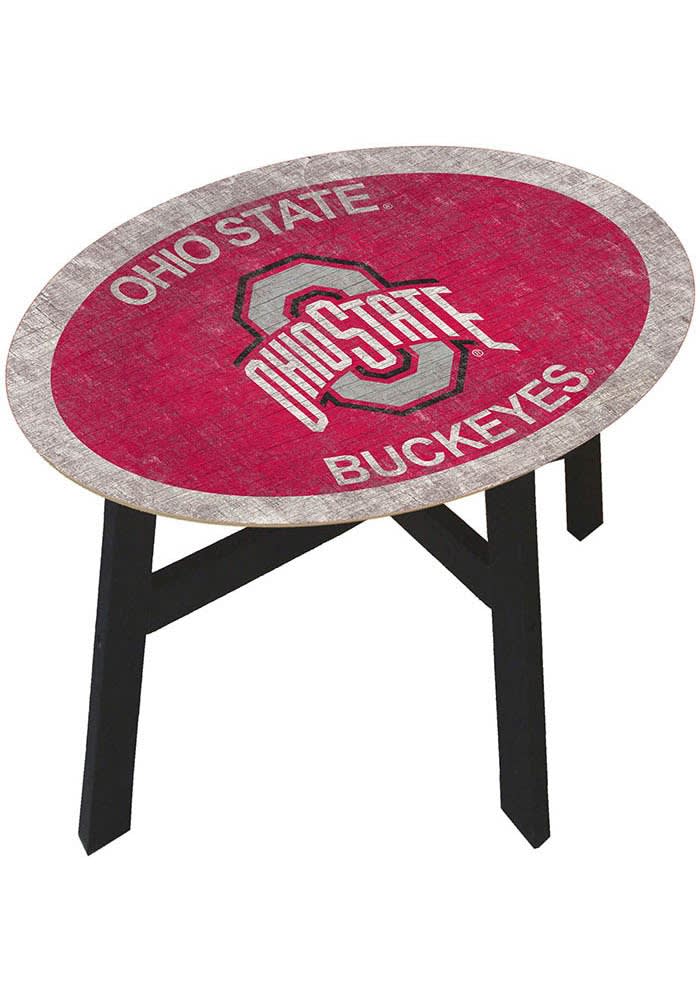 Ohio State Buckeyes Distressed Side Red End Table - 326208542