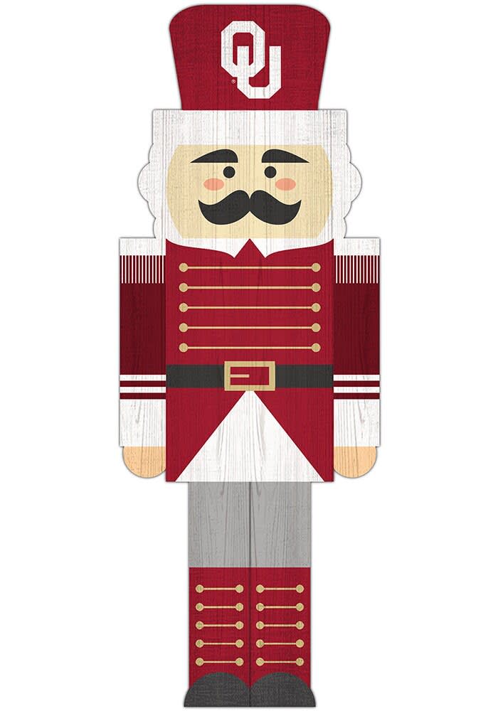 Oklahoma Sooners 31 Inch Nutcracker Leaner Sign Red - 326208758