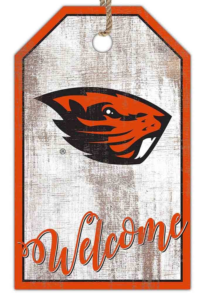 Oregon State Beavers Welcome Team Tag Sign ORANGE - 326209513