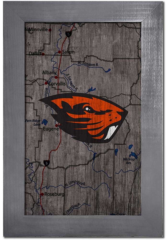 Oregon State Beavers City Map Sign ORANGE - 326209522