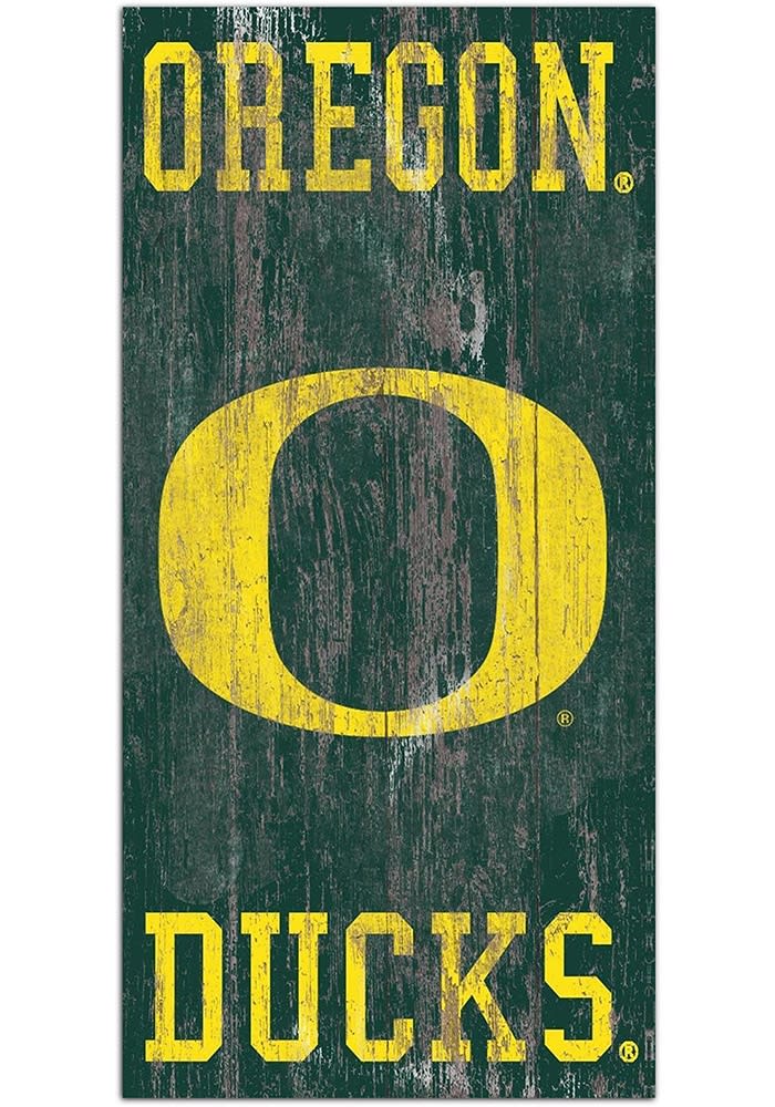 Oregon Ducks GREEN Heritage Logo 6x12 Sign - 326209603
