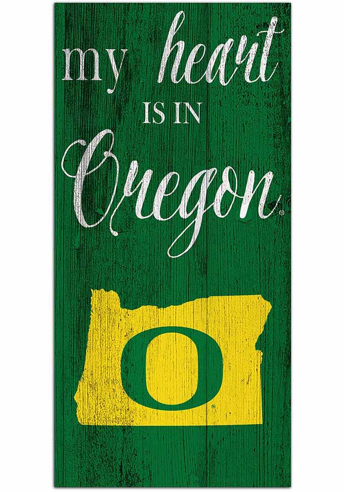 Oregon Ducks My Heart State Sign GREEN - 326209631