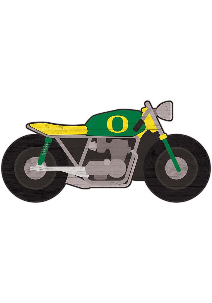 Oregon Ducks Motorcycle Cutout Sign GREEN - 326209685