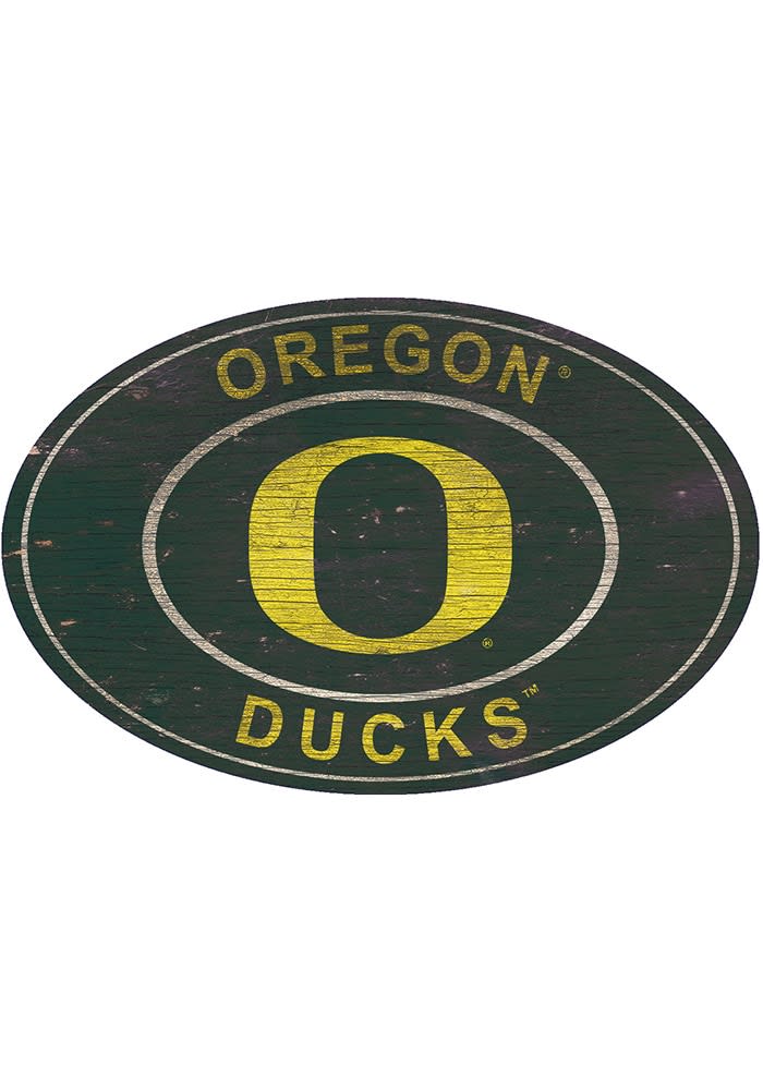 Oregon Ducks GREEN 46 Inch Heritage Oval Sign - 326209861