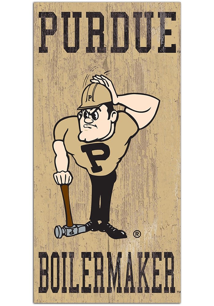 Purdue Boilermakers Heritage Logo 6x12 Sign BLACK - 326210134