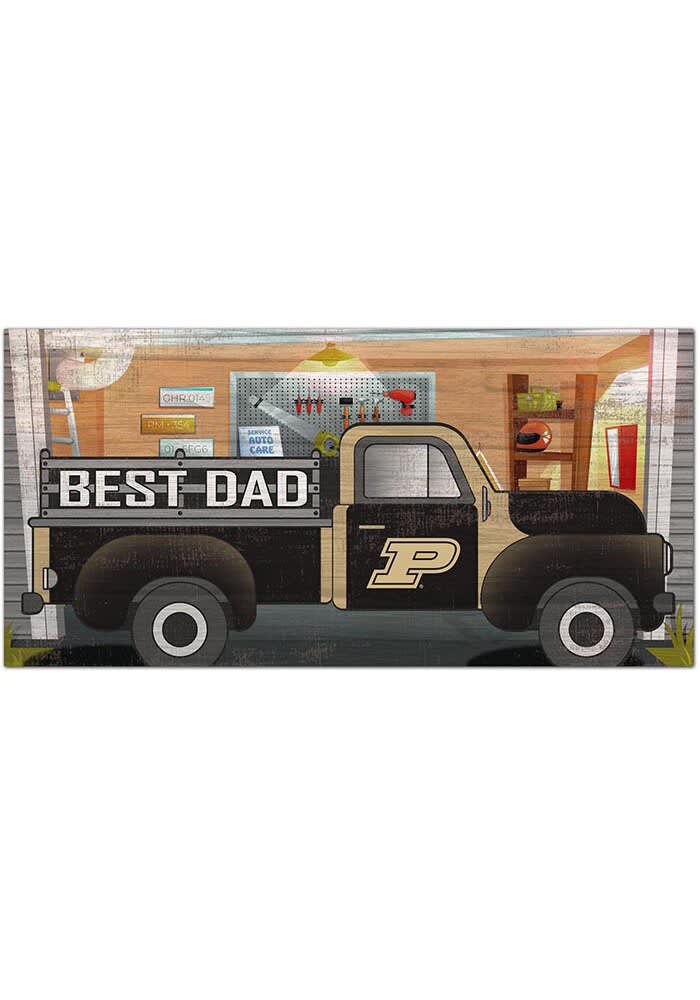 Purdue Boilermakers Best Dad Truck Sign BLACK - 326210160