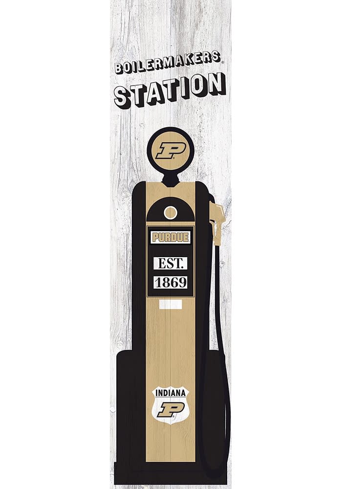 Purdue Boilermakers BLACK Retro Pump Leaner Sign - 326210373