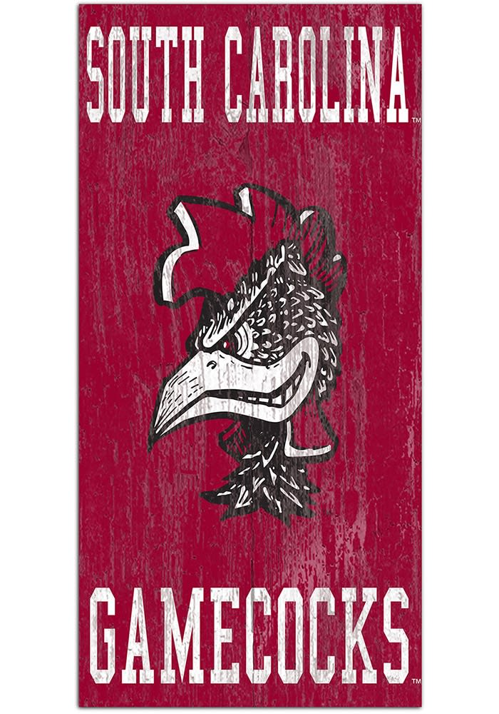 South Carolina Gamecocks Heritage Logo 6x12 Sign RED - 326210394