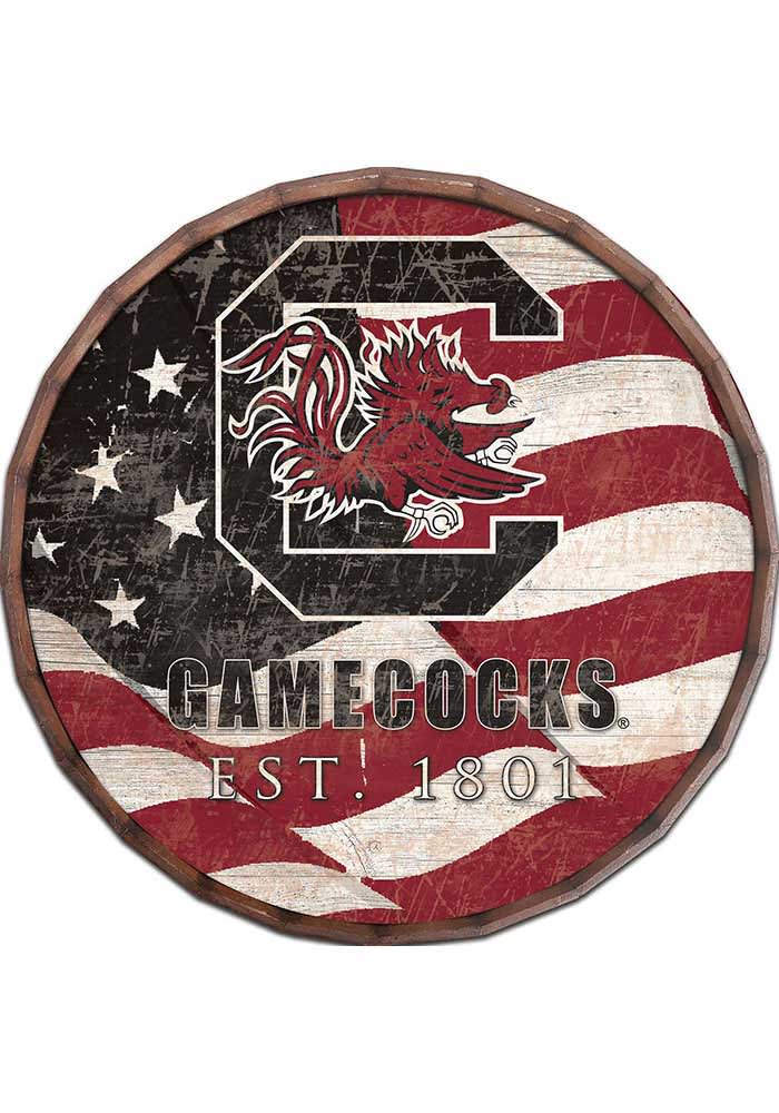 South Carolina Gamecocks Flag 24 Inch Barrel Top Sign RED - 326210654