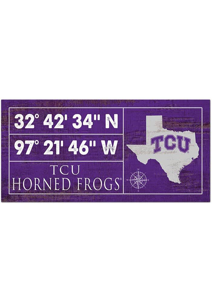 TCU Horned Frogs Horizontal Coordinate Sign PURPLE - 326210943
