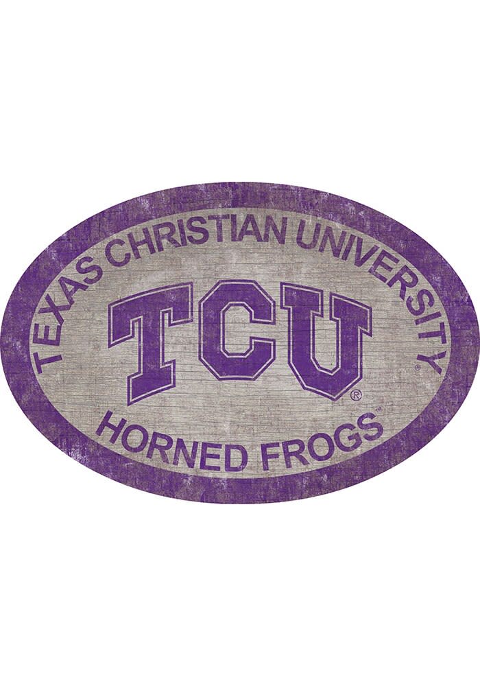 TCU Horned Frogs 46 Inch Oval Team Sign PURPLE - 326211191