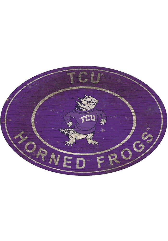 TCU Horned Frogs 46 Inch Heritage Oval Sign PURPLE - 326211193