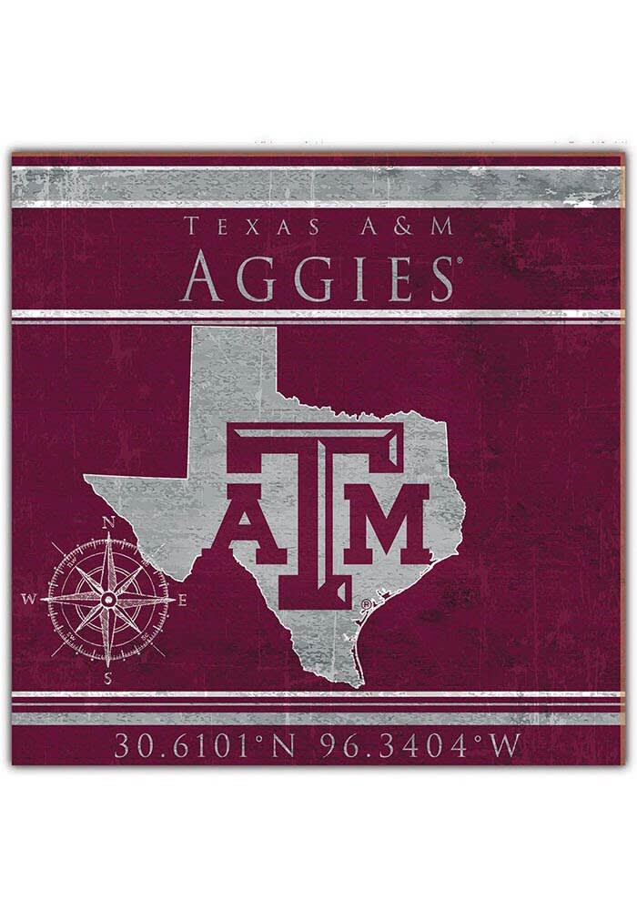 Texas A&M Aggies Coordinates Sign MAROON - 326211530
