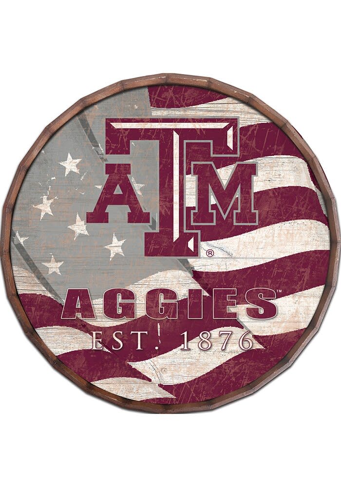 Texas A&M Aggies Flag 16 Inch Barrel Top Sign MAROON - 326211712