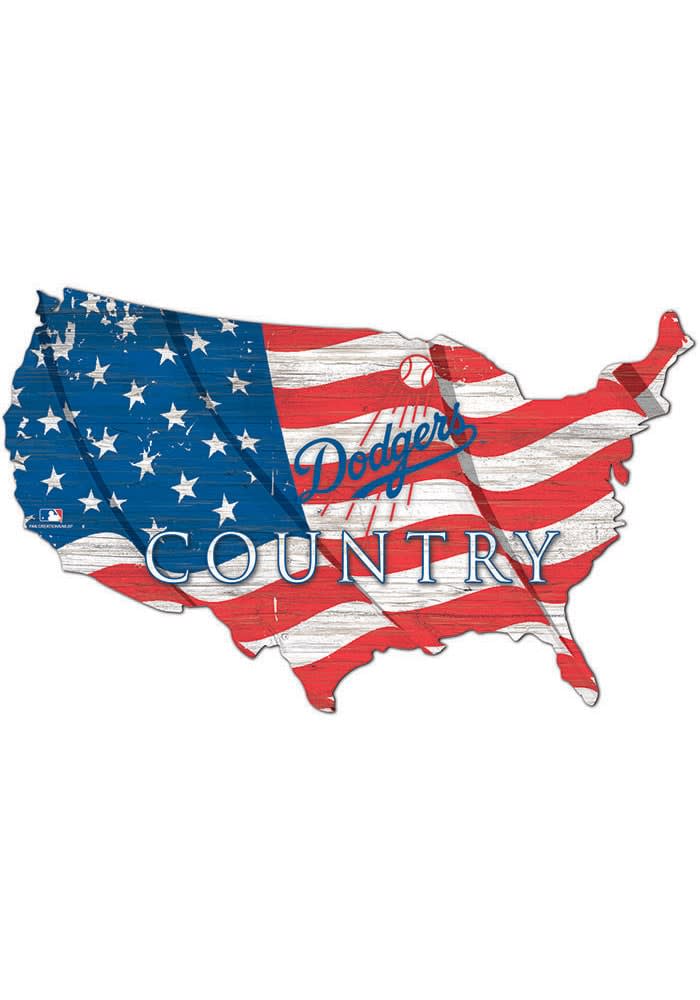 Los Angeles Dodgers USA Shape Flag Cutout Sign BLUE - 32621185