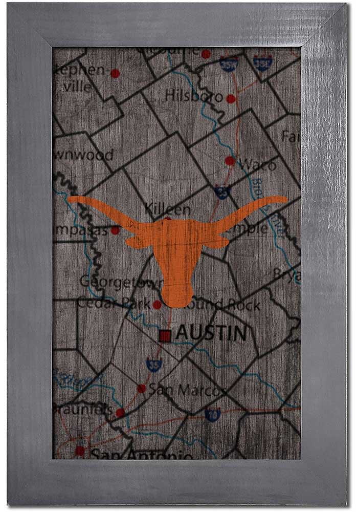 Texas Longhorns City Map Sign BURNTORANGE - 326211925