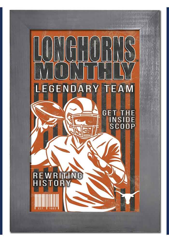 Texas Longhorns 11x19 Framed Monthly Sign BURNTORANGE - 326211953
