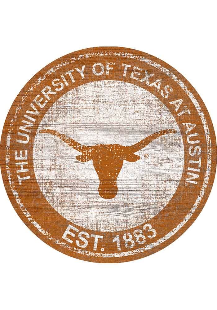 Texas Longhorns Round Heritage Logo Sign BURNTORANGE - 326211975
