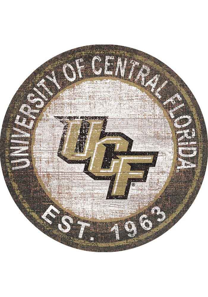 UCF Knights Round Heritage Logo Sign GREEN - 326212287