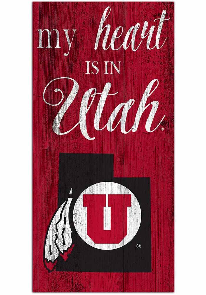 Utah Utes My Heart State Sign Red - 326212343