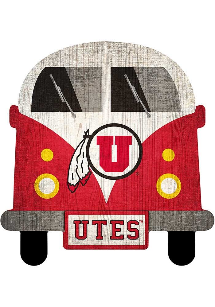 Utah Utes Team Bus Sign Red - 326212418