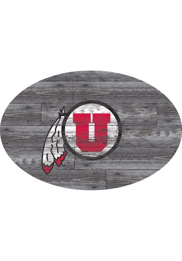 Utah Utes 46 Inch Distressed Wood Sign Red - 326212569
