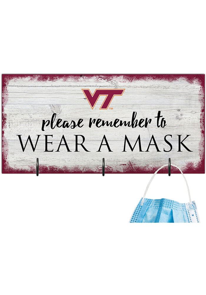 Virginia Tech Hokies Please Wear Your Mask Sign MAROON - 326212688