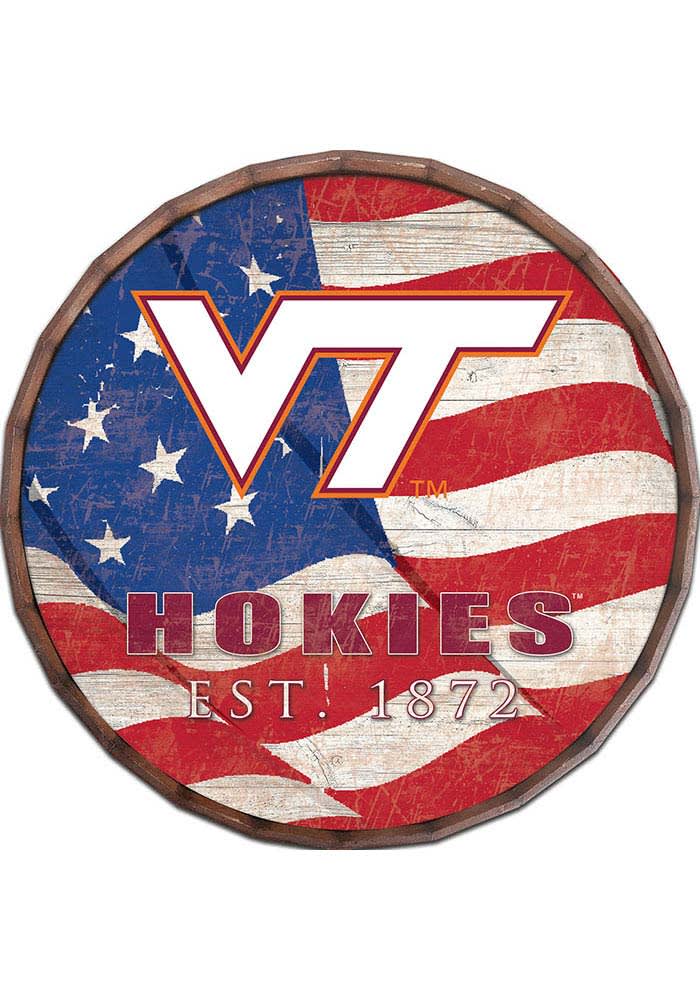 Virginia Tech Hokies Flag 24 Inch Barrel Top Sign MAROON - 326212831