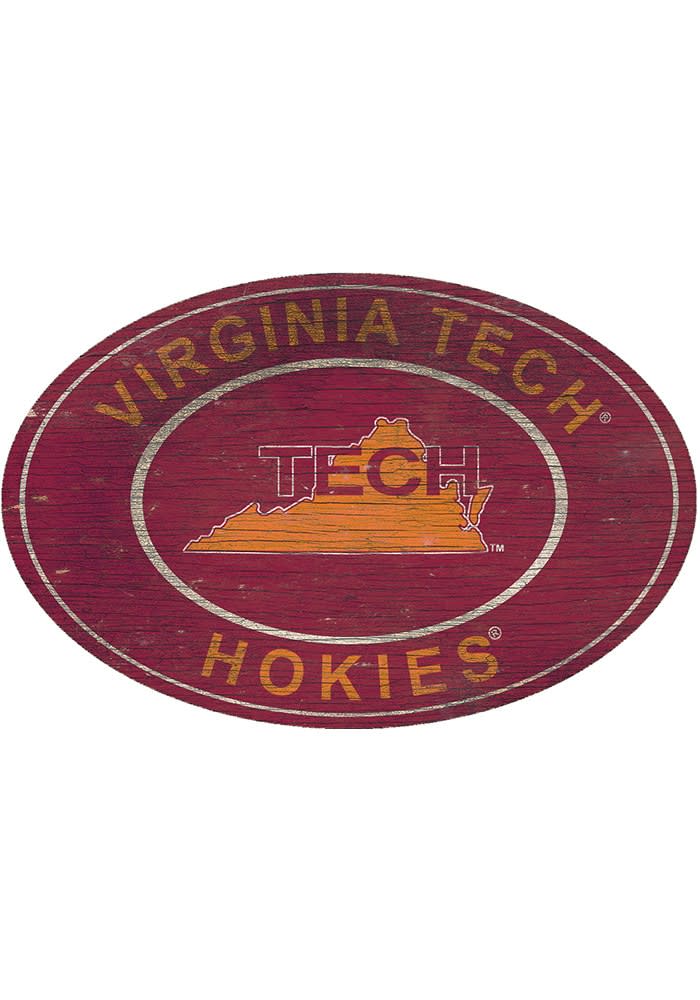 Virginia Tech Hokies 46 Inch Heritage Oval Sign MAROON - 326212835