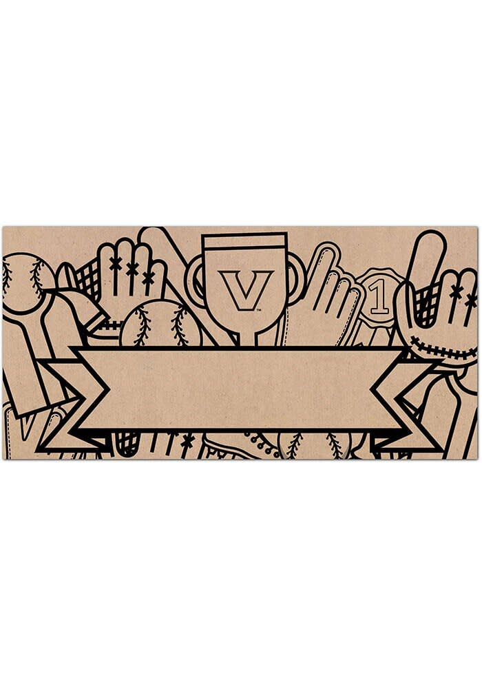 Vanderbilt Commodores Banner Coloring Sign BLACK - 326212852