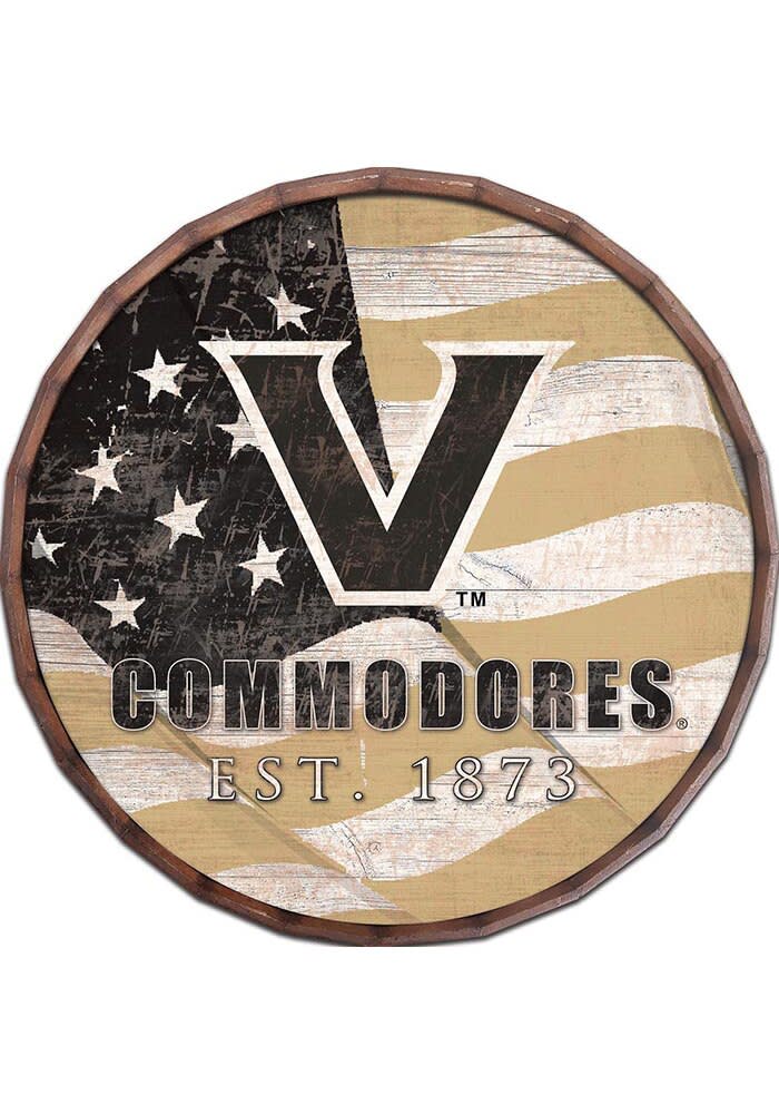 Vanderbilt Commodores Flag 16 Inch Barrel Top Sign BLACK - 326213083