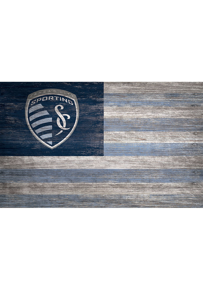 Sporting Kansas City Distressed Flag 11x19 Sign BLUE - 32621326