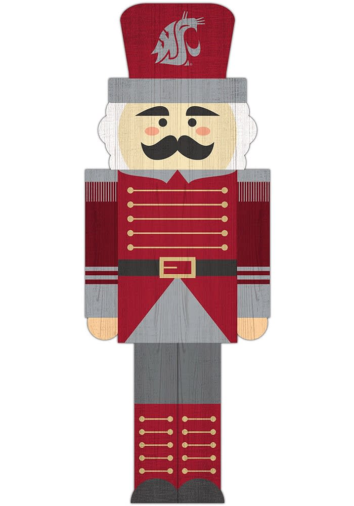 Washington State Cougars 31 Inch Nutcracker Leaner Sign RED - 326214039