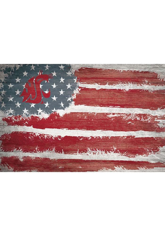 Washington State Cougars Flag 17x26 Sign RED - 326214062