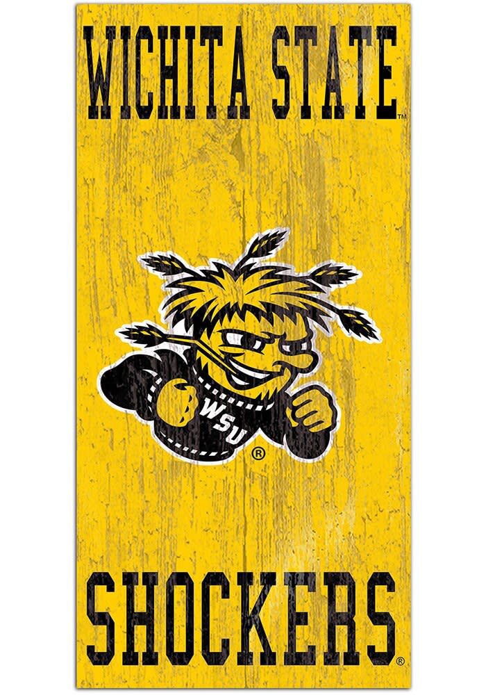 Wichita State Shockers Heritage Logo 6x12 Sign YELLOW - 326214087