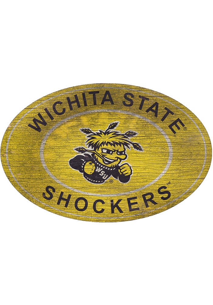 Wichita State Shockers 46 Inch Heritage Oval Sign YELLOW - 326214338