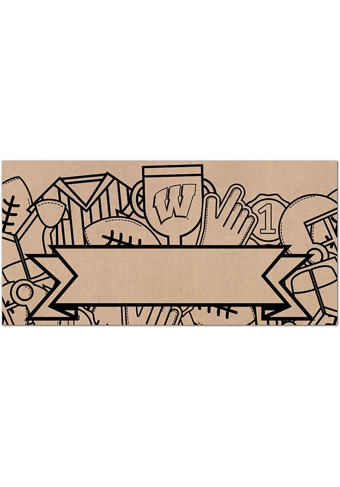 Wisconsin Badgers Red Banner Coloring Sign - 326214355