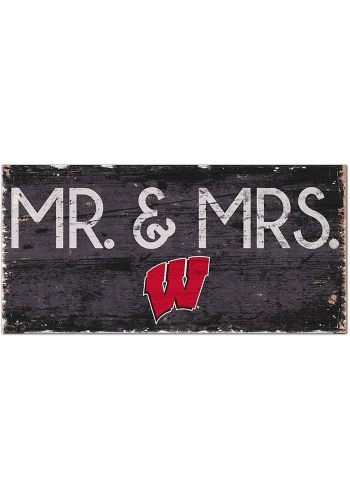Wisconsin Badgers Mr and Mrs Sign Red - 326214407
