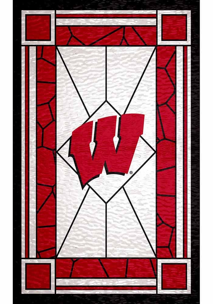Wisconsin Badgers Red Stained Glass Sign - 326214533
