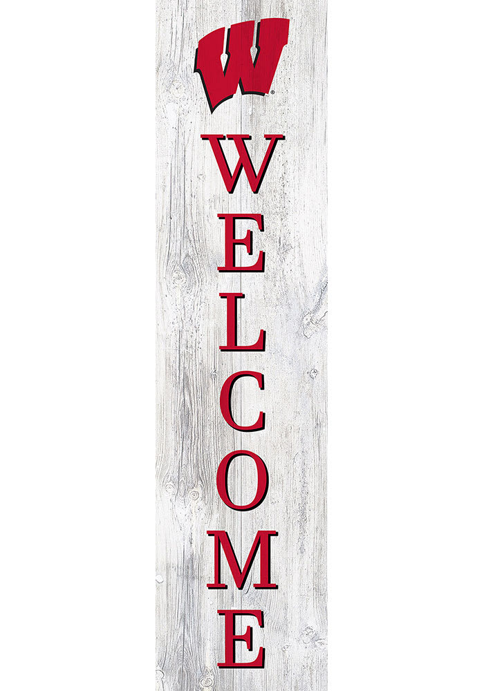 Wisconsin Badgers Red 48 Inch Welcome Leaner Sign - 326214599