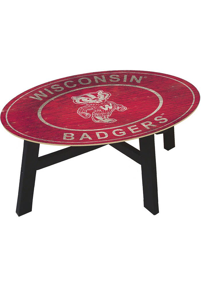 Wisconsin Badgers Logo Heritage Logo Red Coffee Table - 326214616